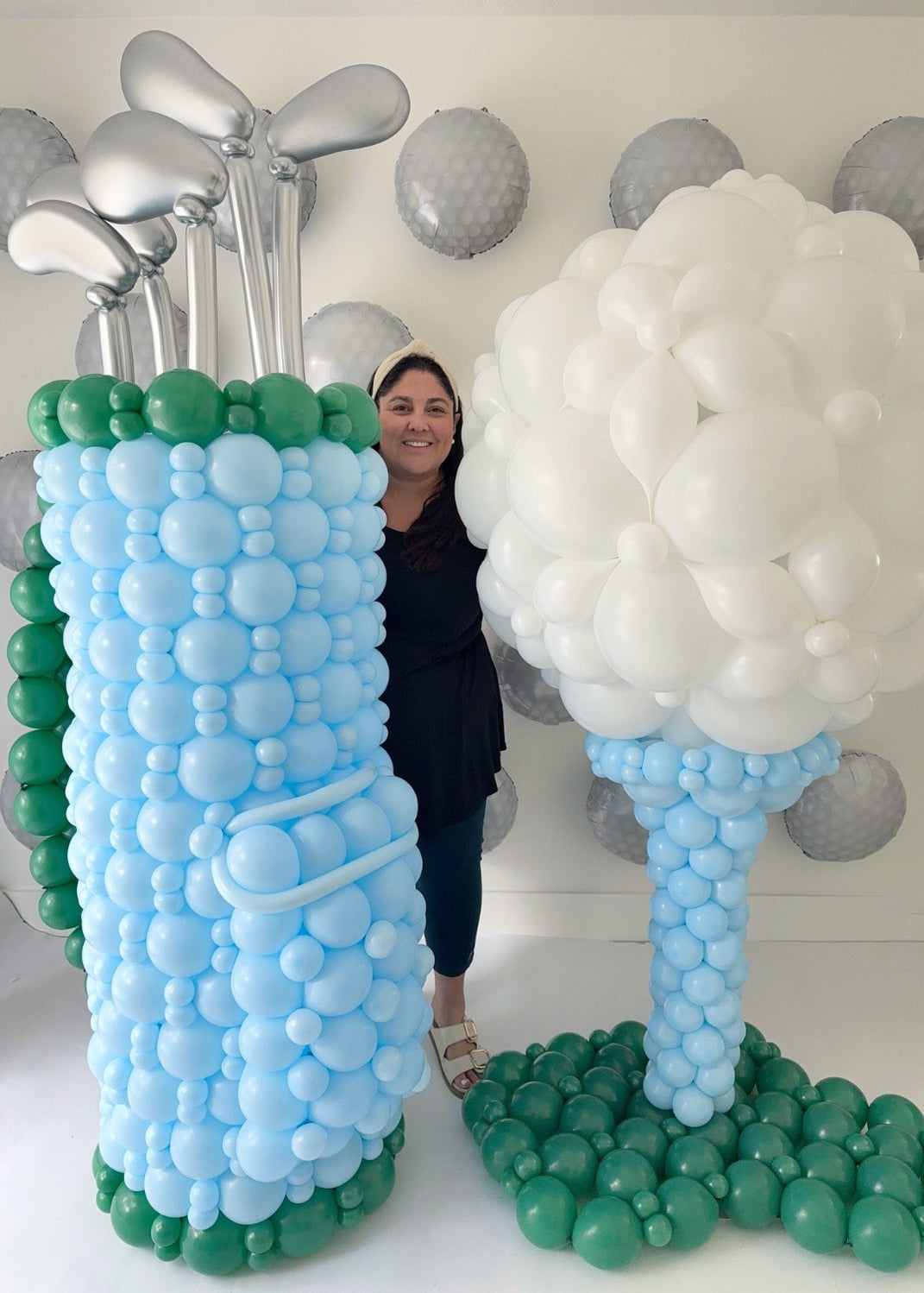 Golf Balloon Structures Class | Golf Bag & Ball Balloon Decor — The ...