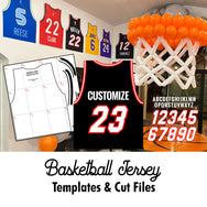 Basketball Jersey Template + SVG Cut Files | DIY Sports Party Decor ...