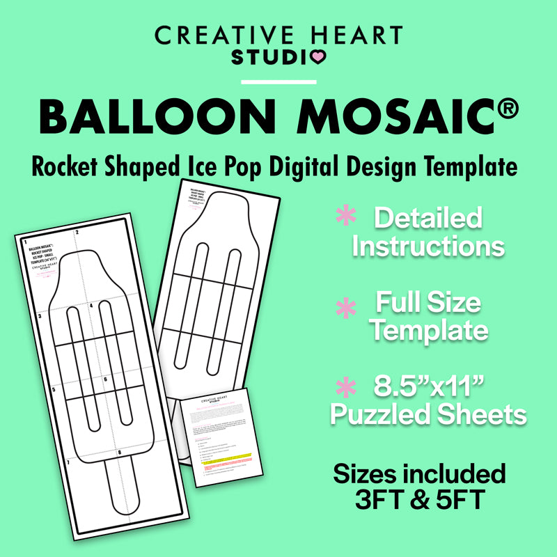 Rocket Shaped Ice Pop BALLOON MOSAIC digital design template — The ...