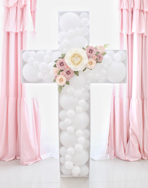 Cross BALLOON MOSAIC digital design template — The Creative Heart Studio