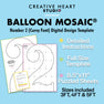 Number 2 (Curvy Font) BALLOON MOSAIC digital design template — The ...