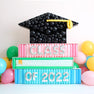 Grad Cap and Book Stack BALLOON MOSAIC digital design template — The ...